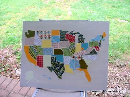 DIY USA Map Out of Scrapbook Paper | Remodelaholic