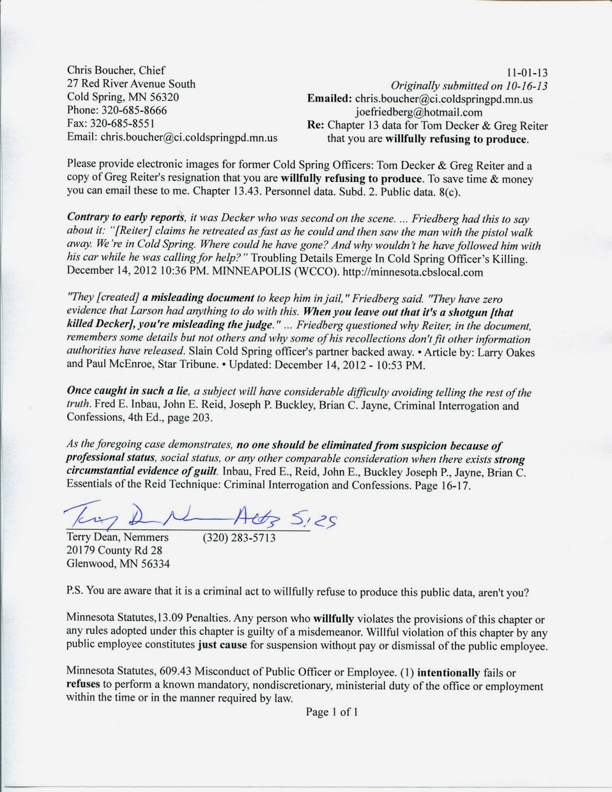 Lion News: Cover-Up In Officer Tom Decker Murder? Disloyal Partner Greg ...