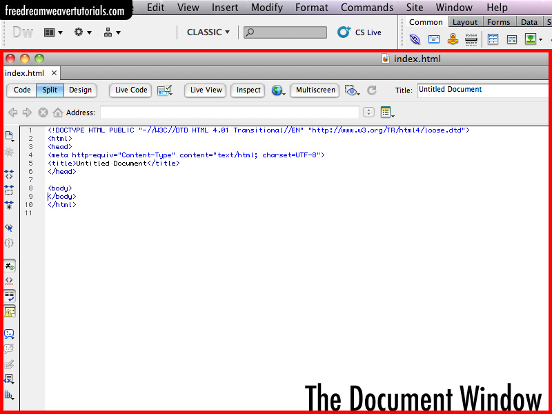 Free Dreamweaver Tutorials: Adding and Formatting Text - Getting ...