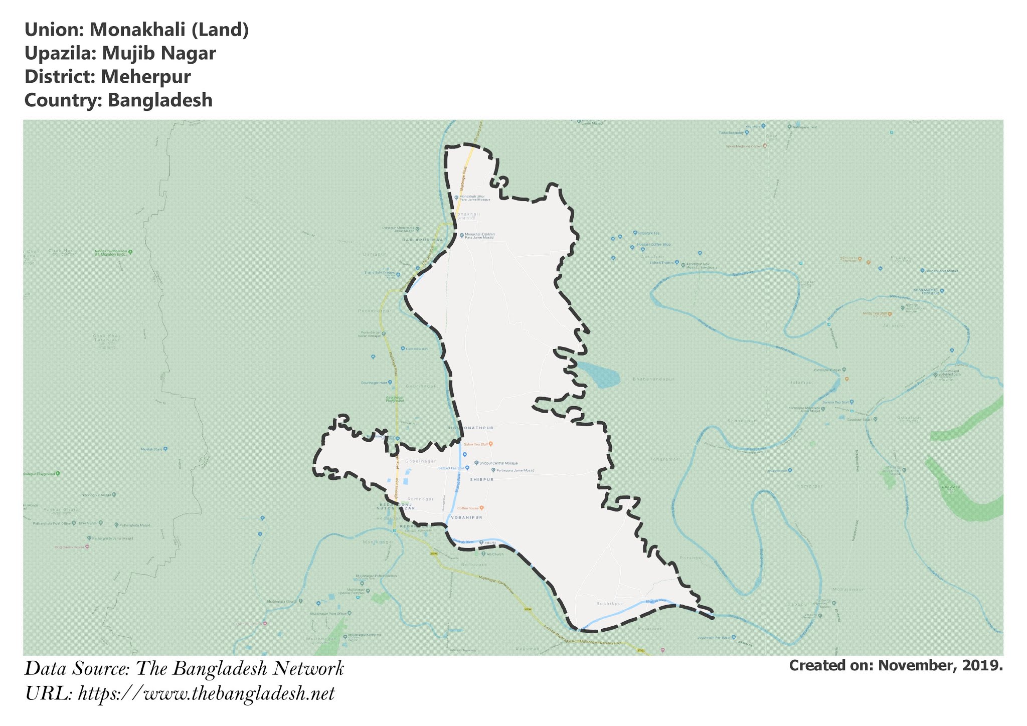 Monakhali Union, Meherpur