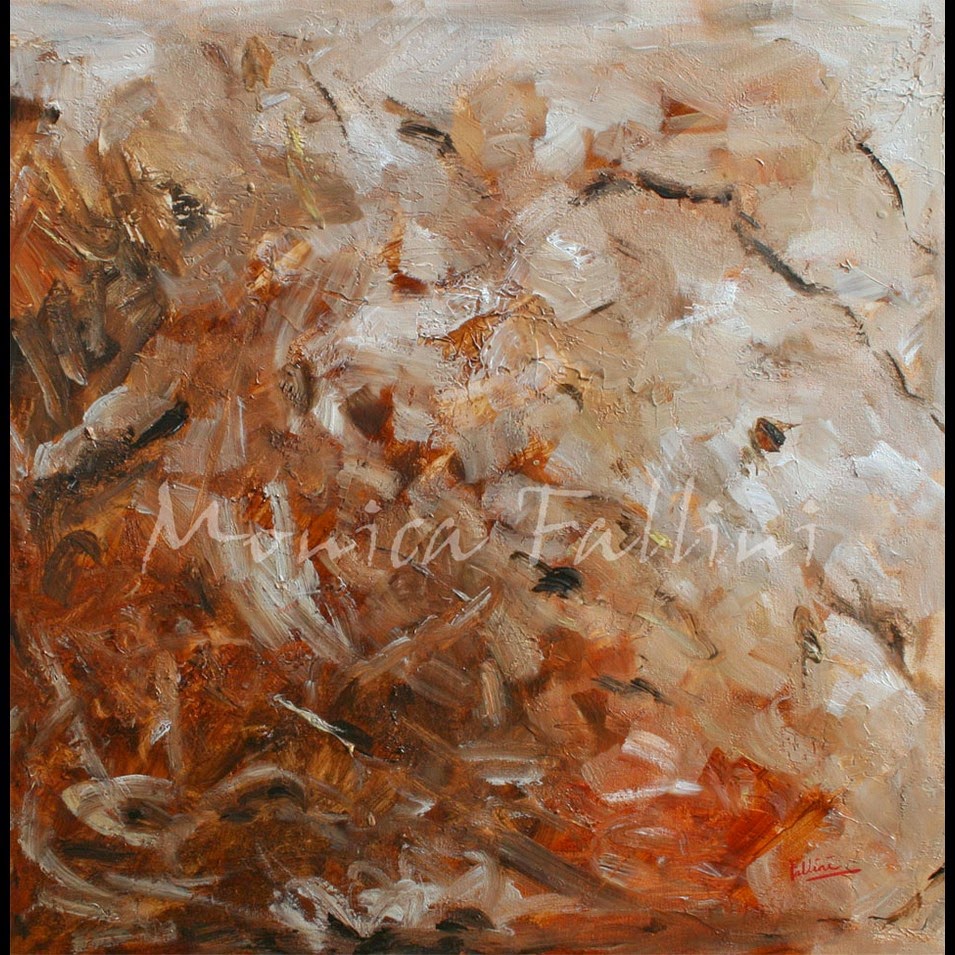 Paintings by Monica Fallini: Earth abstract and red Poppies painting by ...