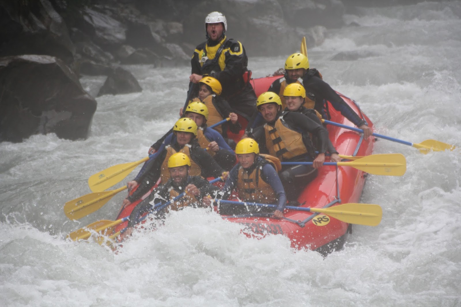 White Water Rafting In The Glacial River Of Interlaken, Switzerland