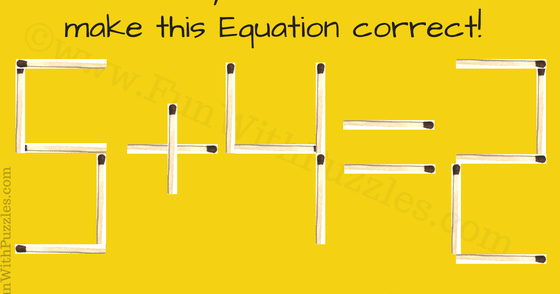 Easy Matchstick Math Puzzle: A Simple Equation Challenge