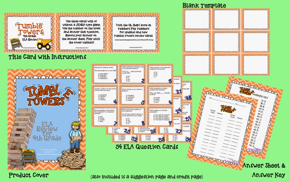 Oh, Snap!: Update... Tumble Towers for 3rd - 5th Grades