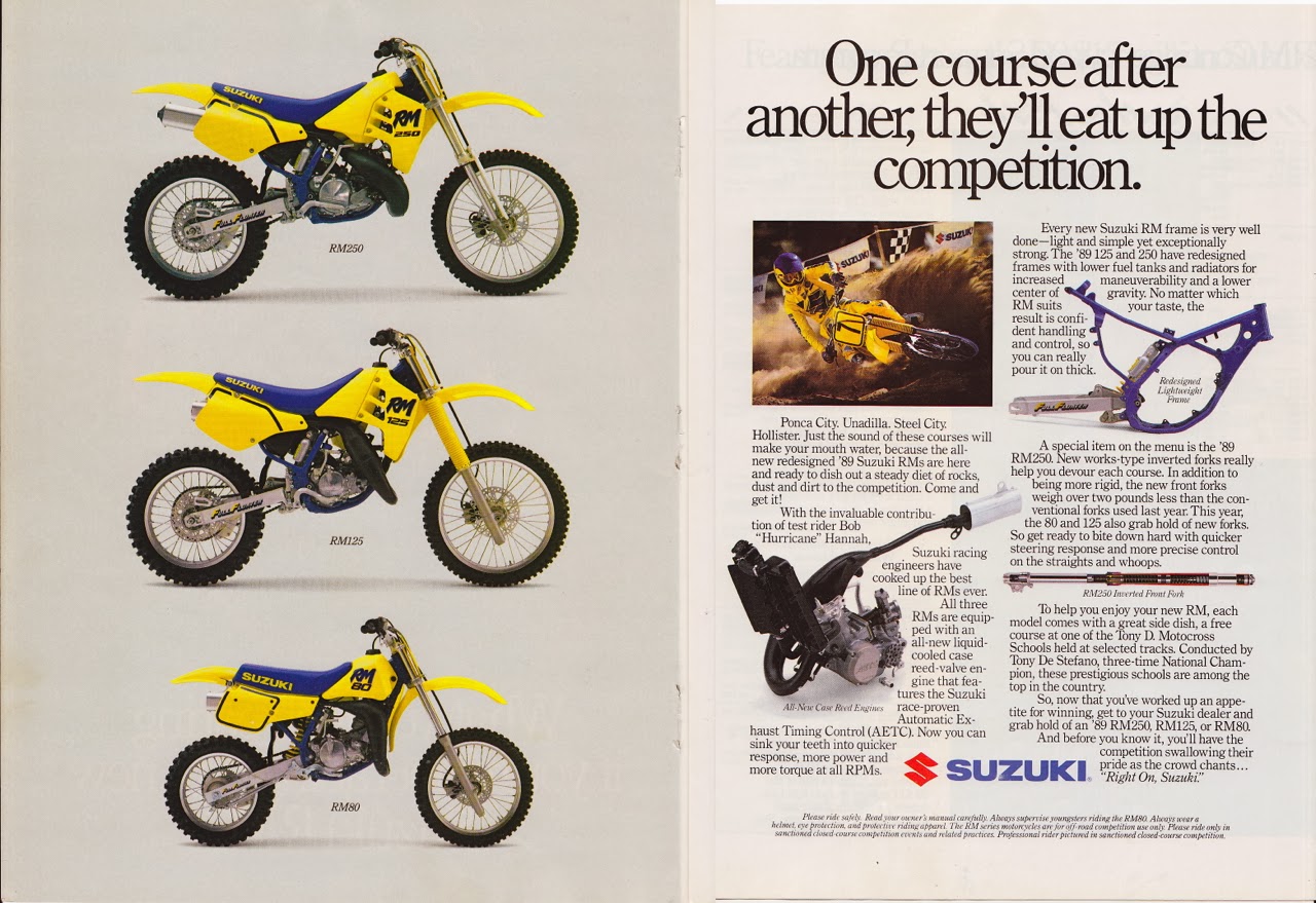Racing Cafè: Vintage Brochures: Suzuki RM 1989 Lineup (Usa)