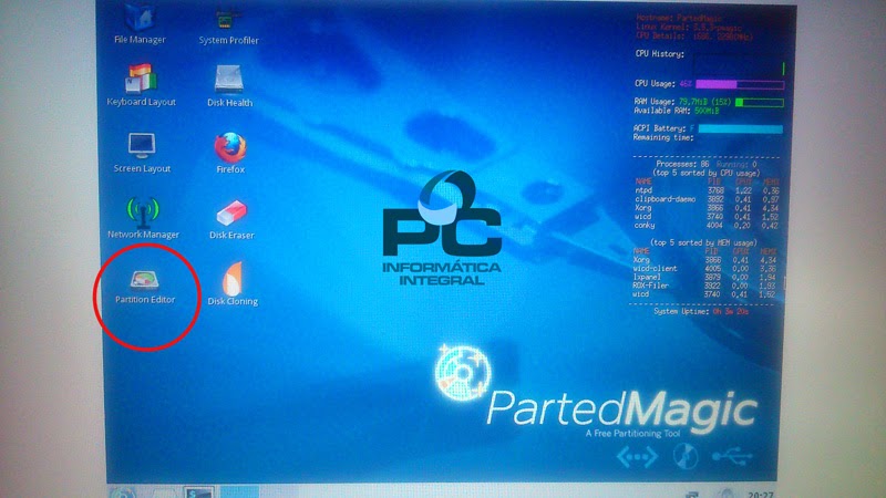 PCinformaticaIntegral.es: Particionar disco duro con PartedMagic LiveCD
