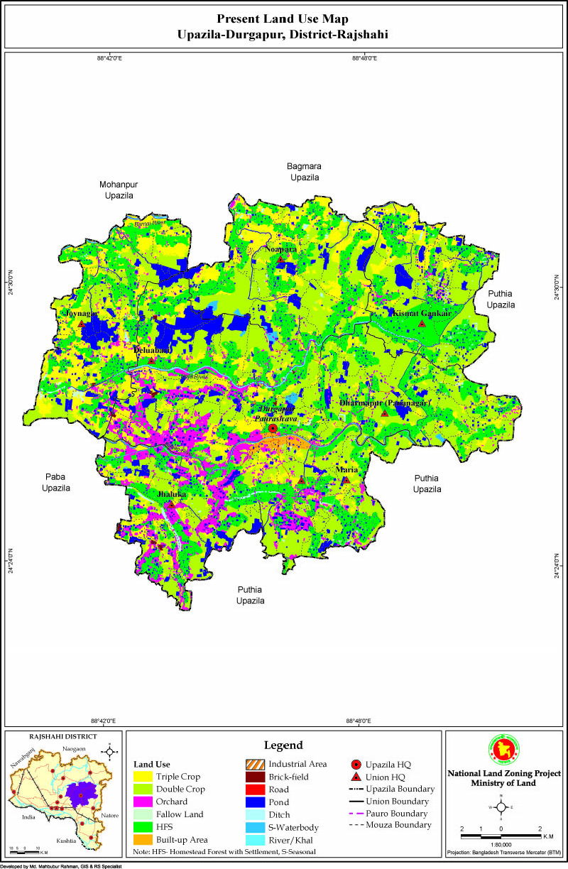 Mouza & Land Use Maps of Durgapur Upazila, Rajshahi, Bangladesh ...