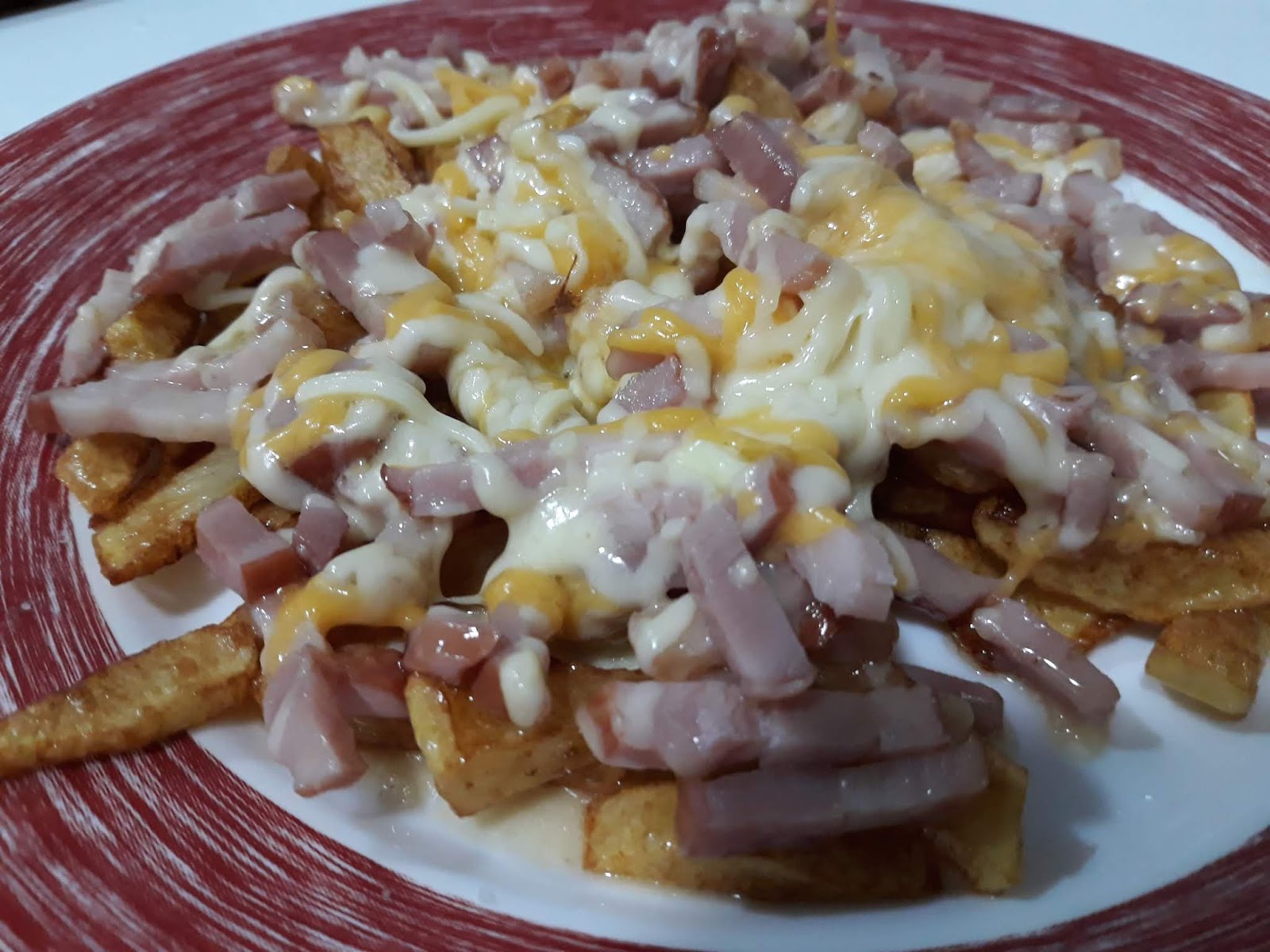 La Cocina de Bea y sus Chicos: Patatas fritas con bacon y queso