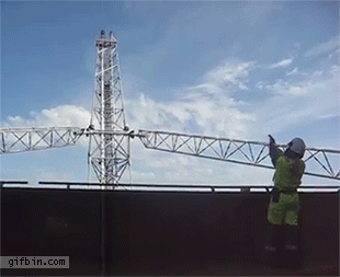 Sociolatte: Lighting the flare with a flaming arrow at an Oil Rig [Gif]