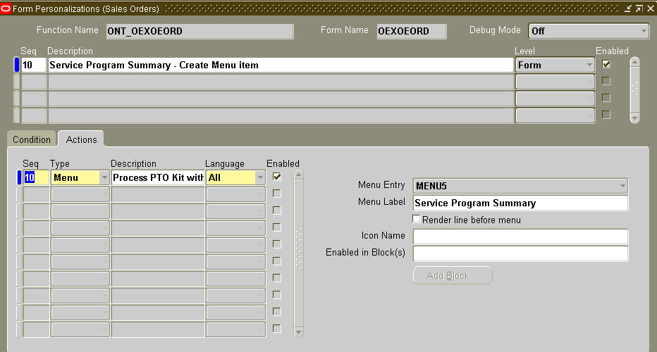 Welcome to Oracle ERP: Form Personalization - Launch program