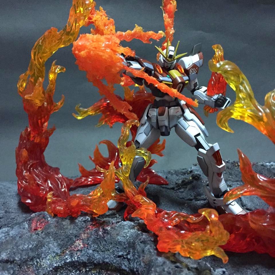 Custom Build: 1/144 Neo Build Burning Gundam + Tamashii Flame Effect