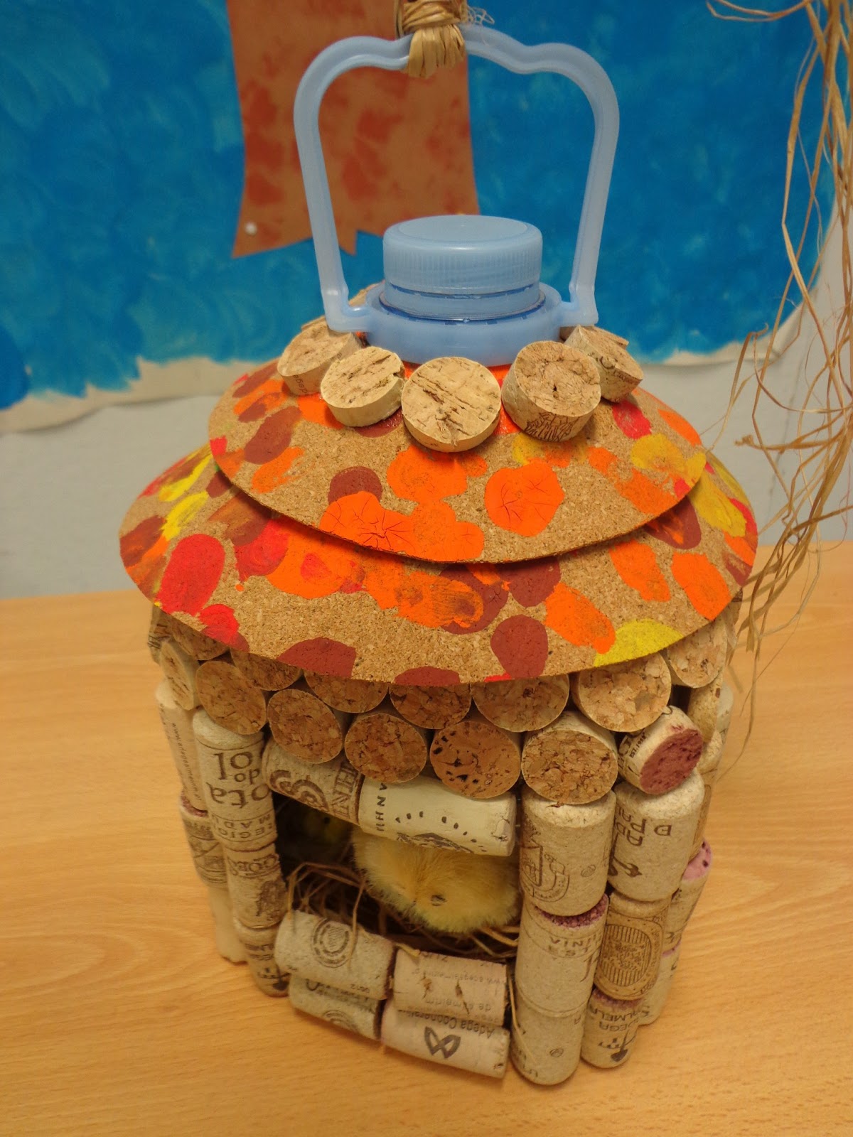 Reuse Crafts: Plastic Bottle Birdhouse Using Wine Corks