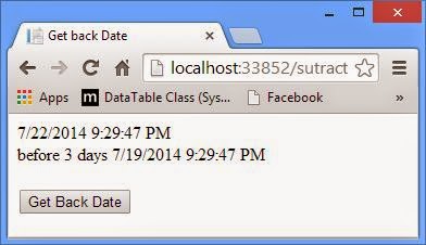 How to get back date from current date in ASP.NET C#