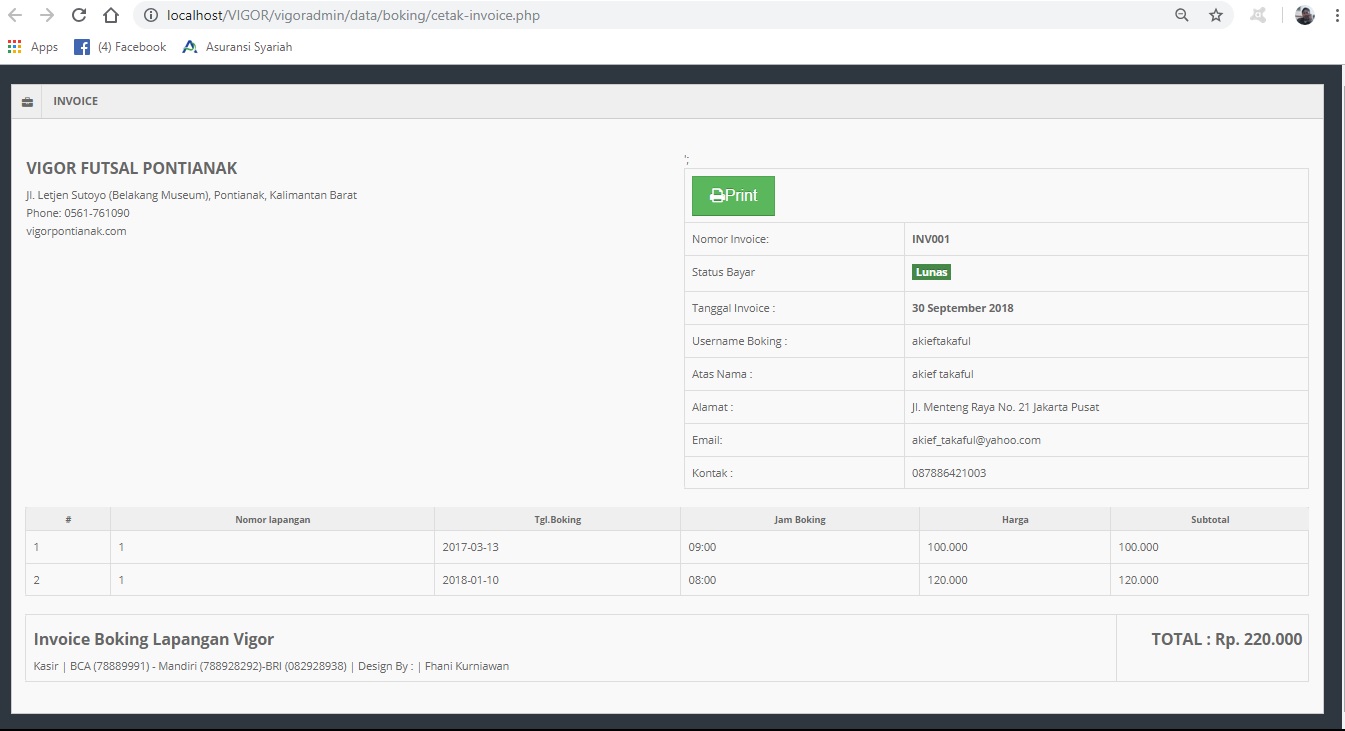 Sistem Penyewaan Lapangan Futsal Menggunakan PHP Dan MySQL - Bang Aiti