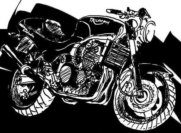 Triumph Drawing - RocketGarage - Cafe Racer Magazine