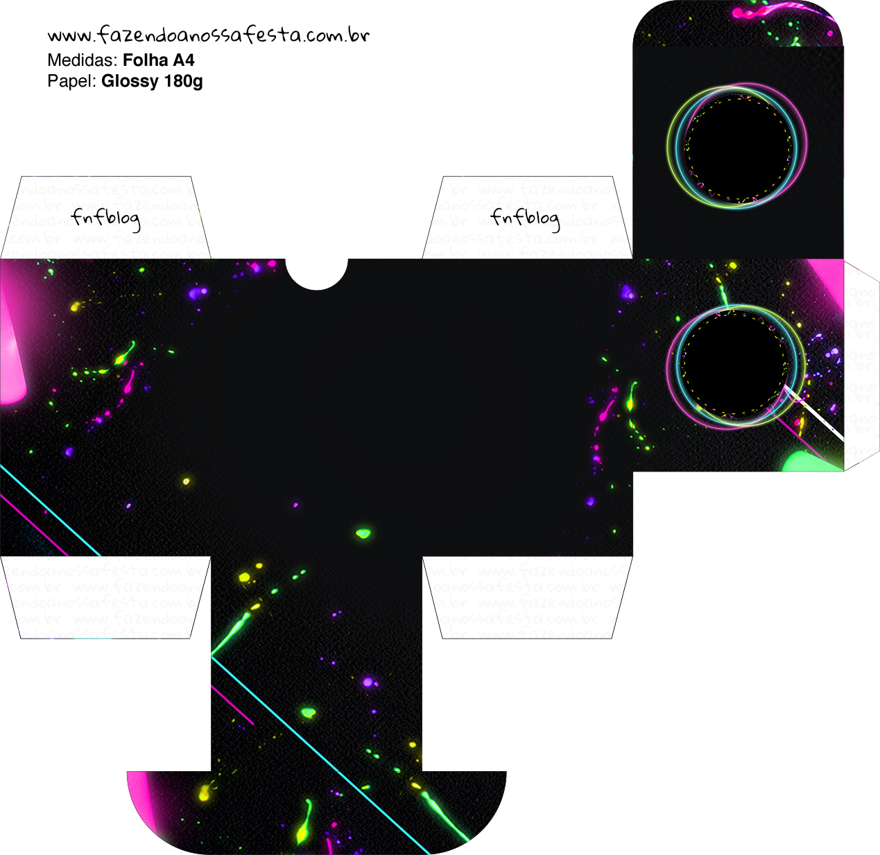 Neon Party: Free Printable Boxes. | Oh My Quinceaneras!