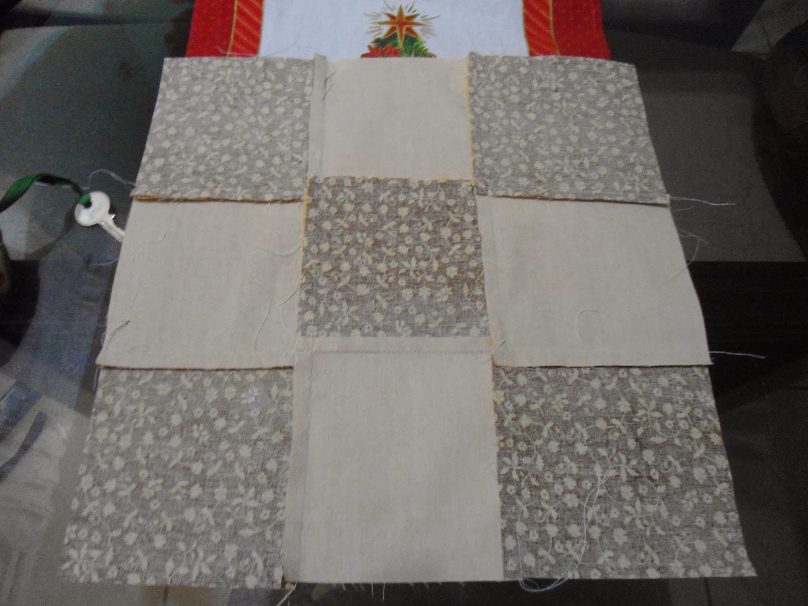 Ponto Cruz de Tereza: Patchwork - 1o. Bloco - Nine Pacth