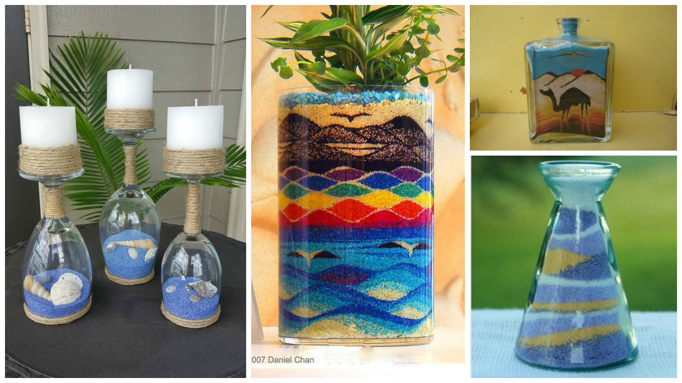 Aprende cómo hacer centros de mesa decorativos con arena de colores ...