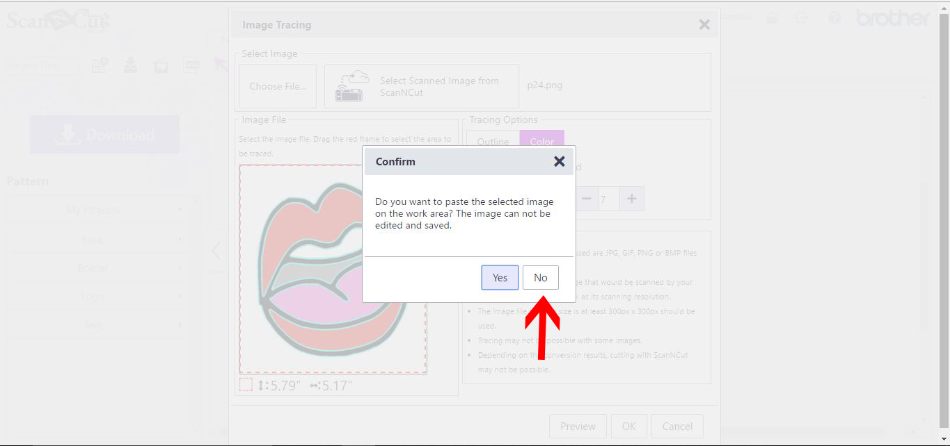 Tracing an image in Brother scan and cut canvas | Design Bundles