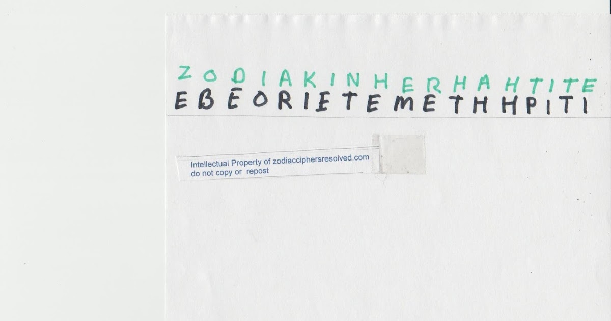 Zodiac Ciphers resolved: The solving to the long sought after Zodiac ...