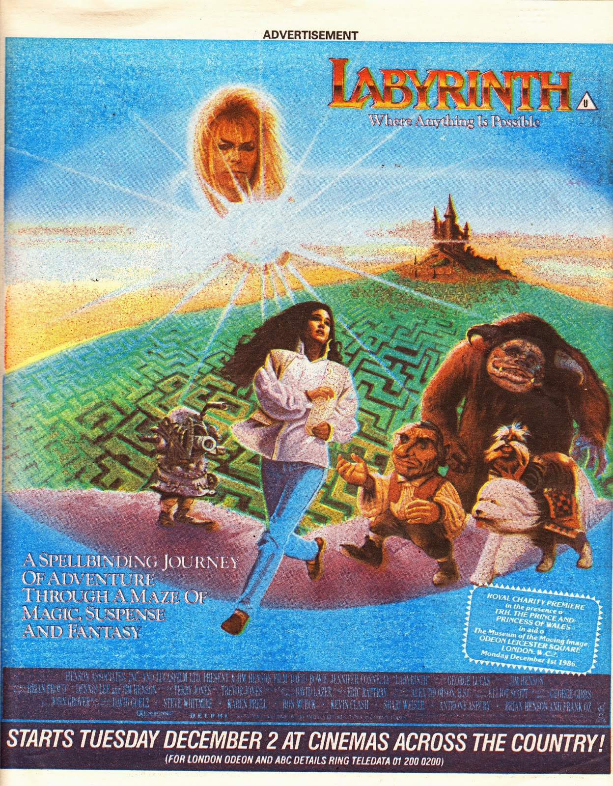 STARLOGGED - GEEK MEDIA AGAIN: 1986: LABYRINTH Colour Print Ad