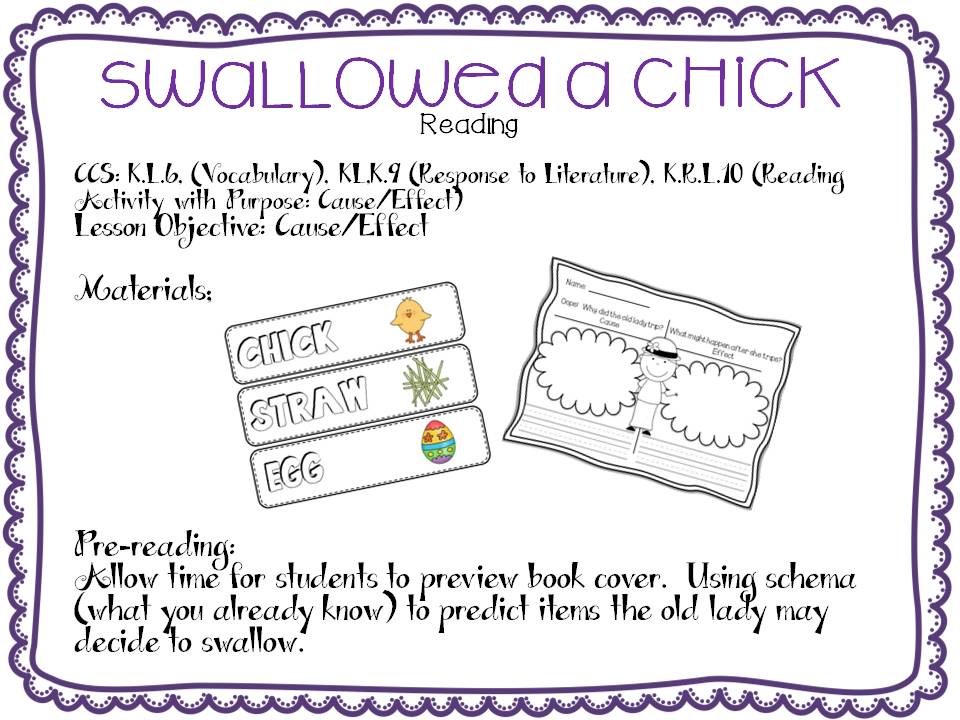 Primary Graffiti: There Was An Old Lady Who Swallowed a Chick {Sub Tub}