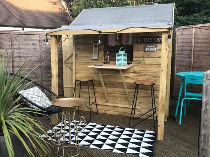 The Crazy Kitchen: Create a Party Bar from a Lean To Shed