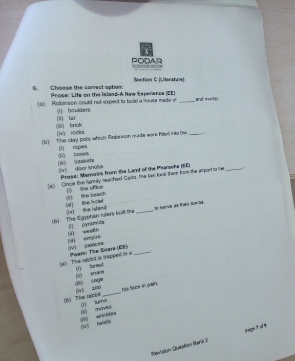 English Revision Question Bank and Practice Sheet-4