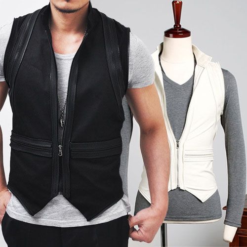 Runway Zippered Bodyguard Vest-Vest 12 | Fast Fashion Mens Clothes ...