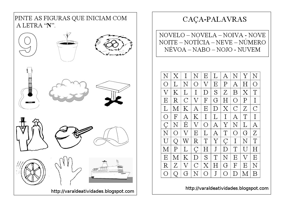 VARAL DE ATIVIDADES: LETRA N