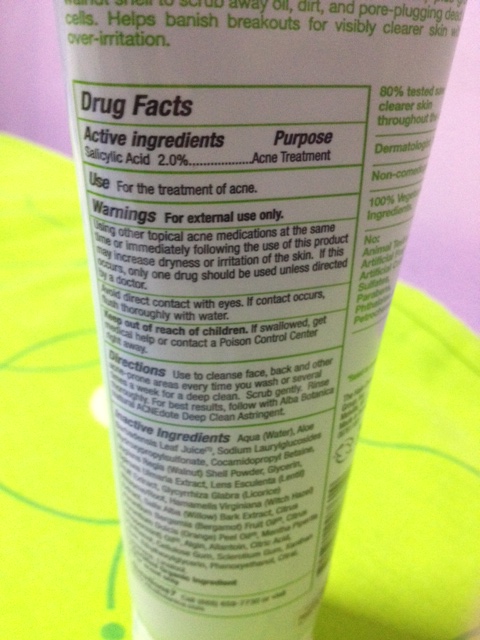 Charlie's Mirror: Alba Botanica Natural AcneDote Face and Body Scrub ...