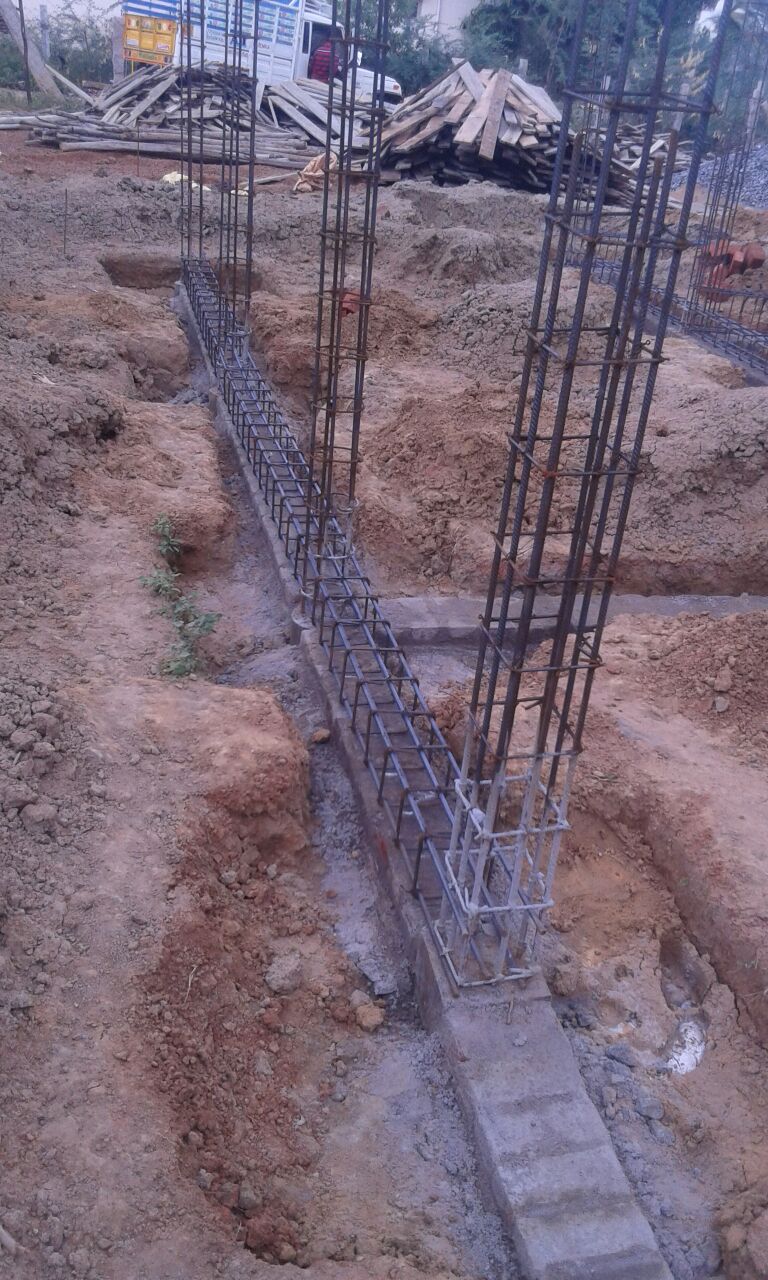 Subramanian Pandi @ Devakotai, Tamil Nadu: Plinth Beam work progress