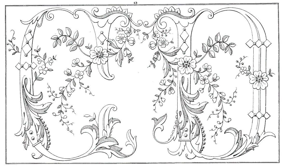 Shawkl Designs: Ornate Vintage Alphabet Motif - C, D