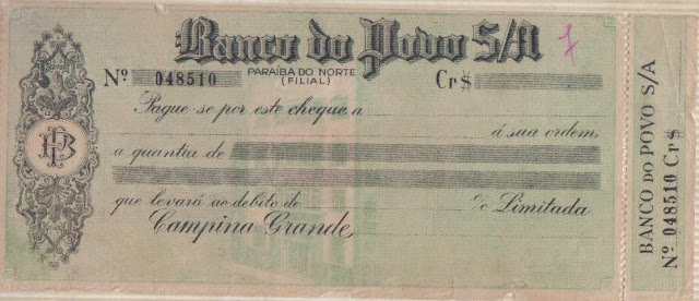 Retalhos Históricos de Campina Grande: Cheques de Antigas Instituições ...