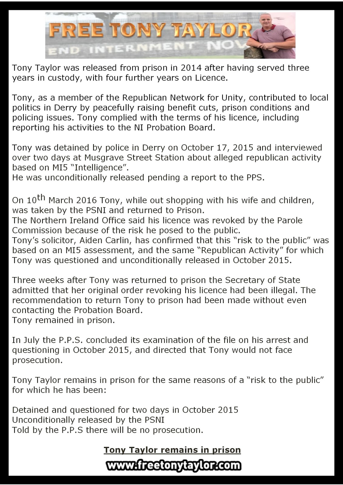 Tony Taylor – The Facts - TPQ