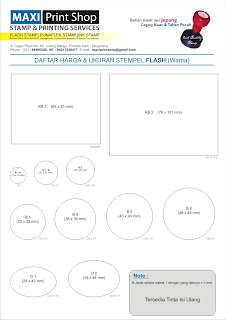 MAXI Print Shop: Contoh Ukuran Standard Stempel Flash/Laser