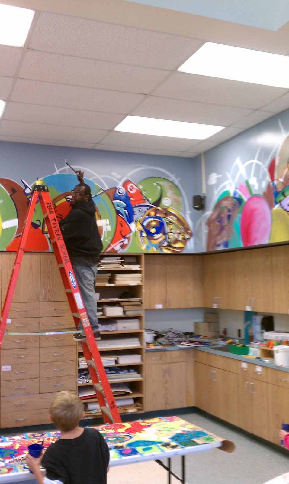 Art Rocks!: Sneak Peek @ Art Room Mural and Collaborative Circle Paintings
