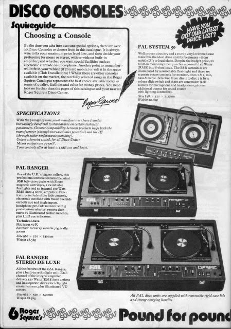 VINTAGE DISCO LIGHTS by RICO VRIJHOEVEN: Roger Squire Catalogue 1979-1980