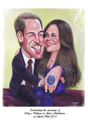 All About Kate Middleton's: Caricature collection of Kate and William.