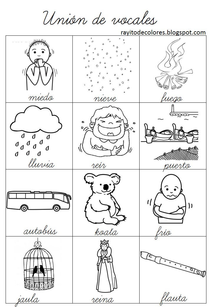 Rayito de Colores: Unión de Vocales