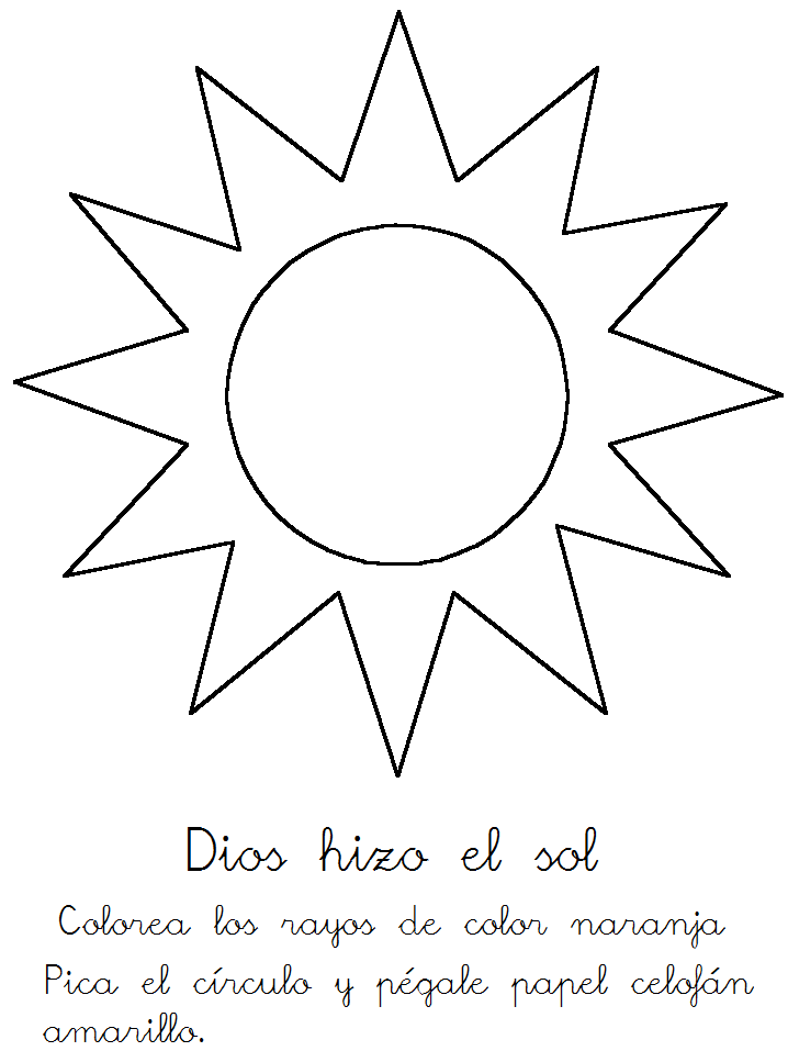 Sol para niños de preescolar - Imagui