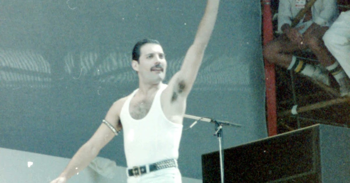 Seizoensgebonden: Queen Live Aid Wembley Stadium Londen Engeland juli '85