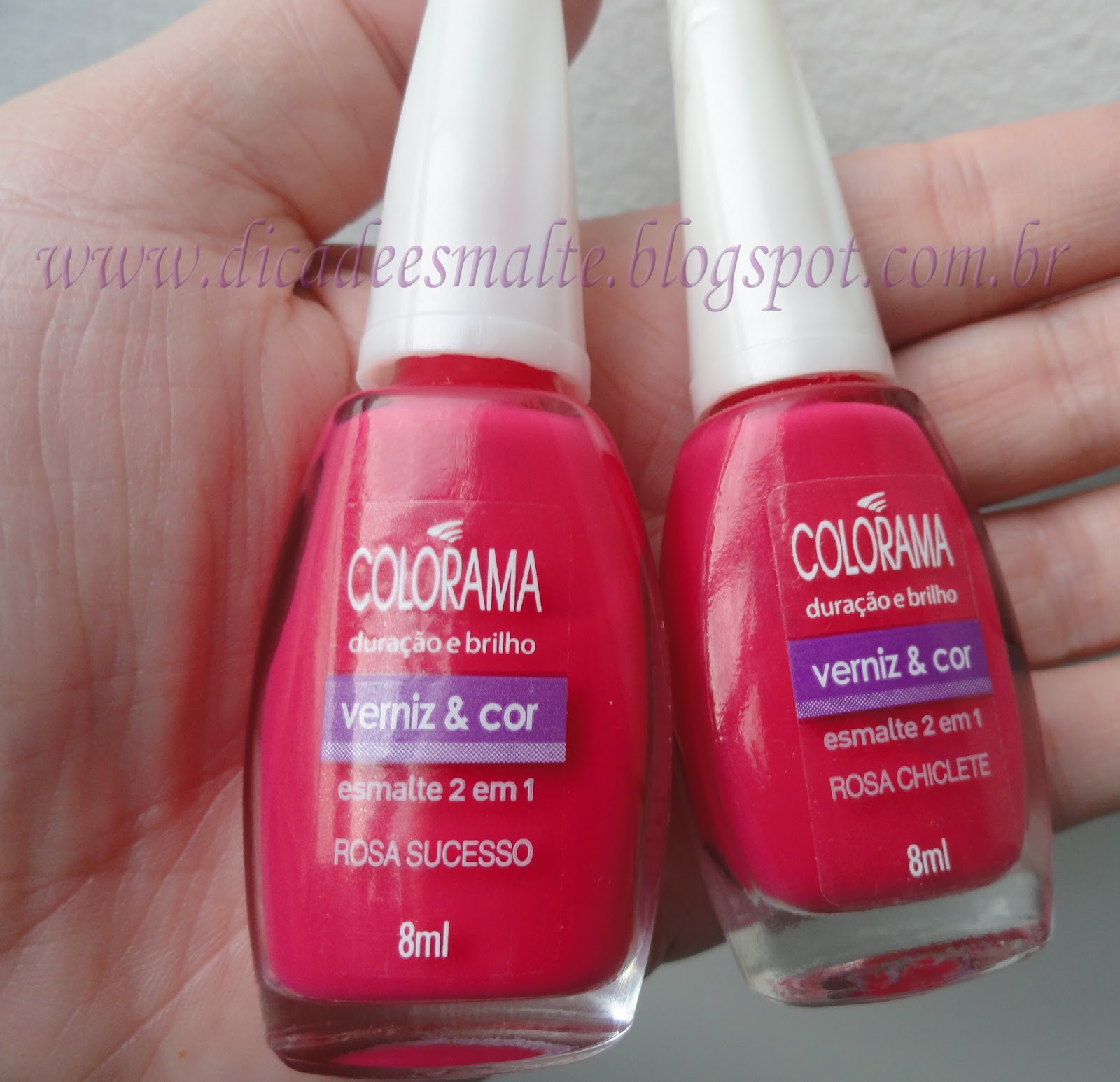 Dica de Esmalte: Rosa Chiclete X Rosa Sucesso - Colorama