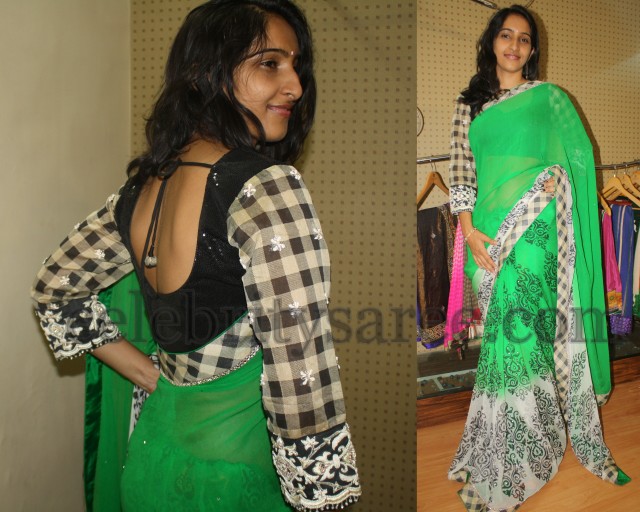 Thread Work Saree with Dhupian Blouse - Saree Blouse Patterns