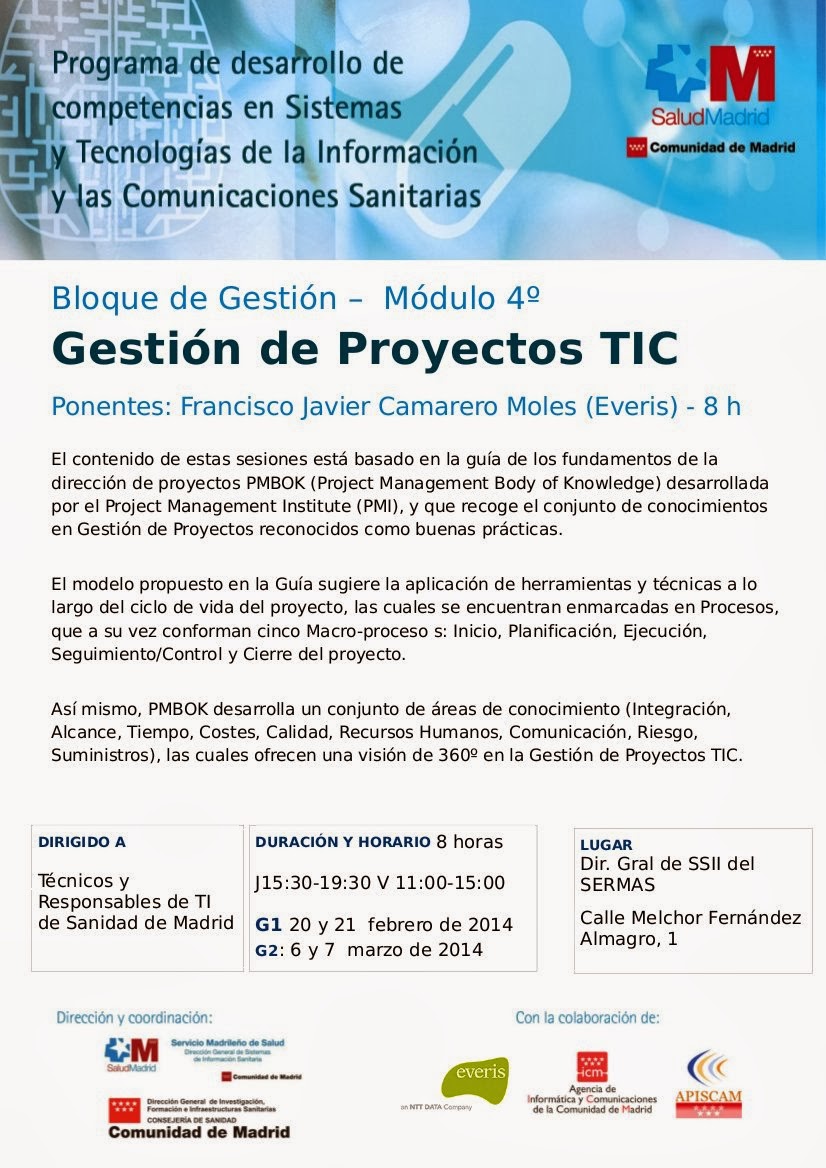 APISCAM: "Gestión de Proyectos TIC", 4º módulo del Bloque de Gestión del “Programa de Desarrollo ...
