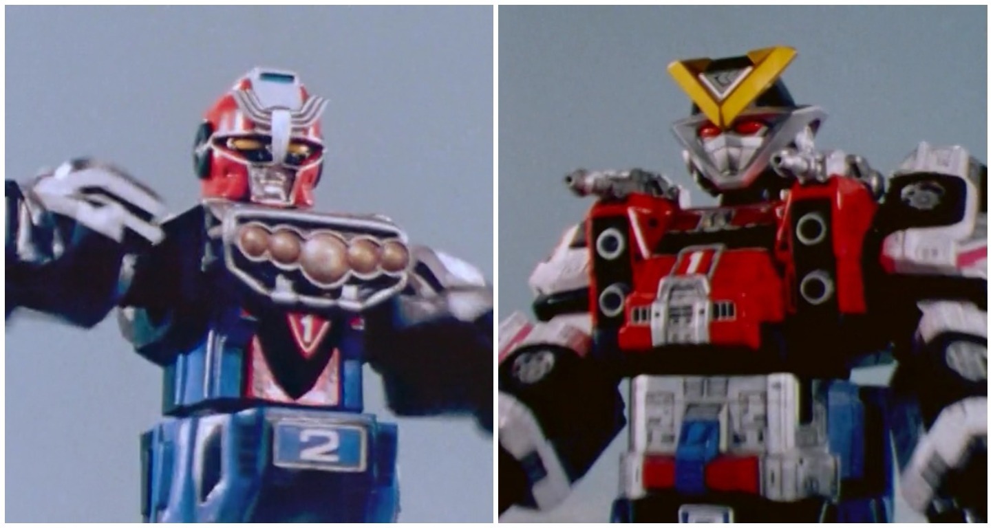 Os Rangers e os Zords de “Power Rangers Turbo”