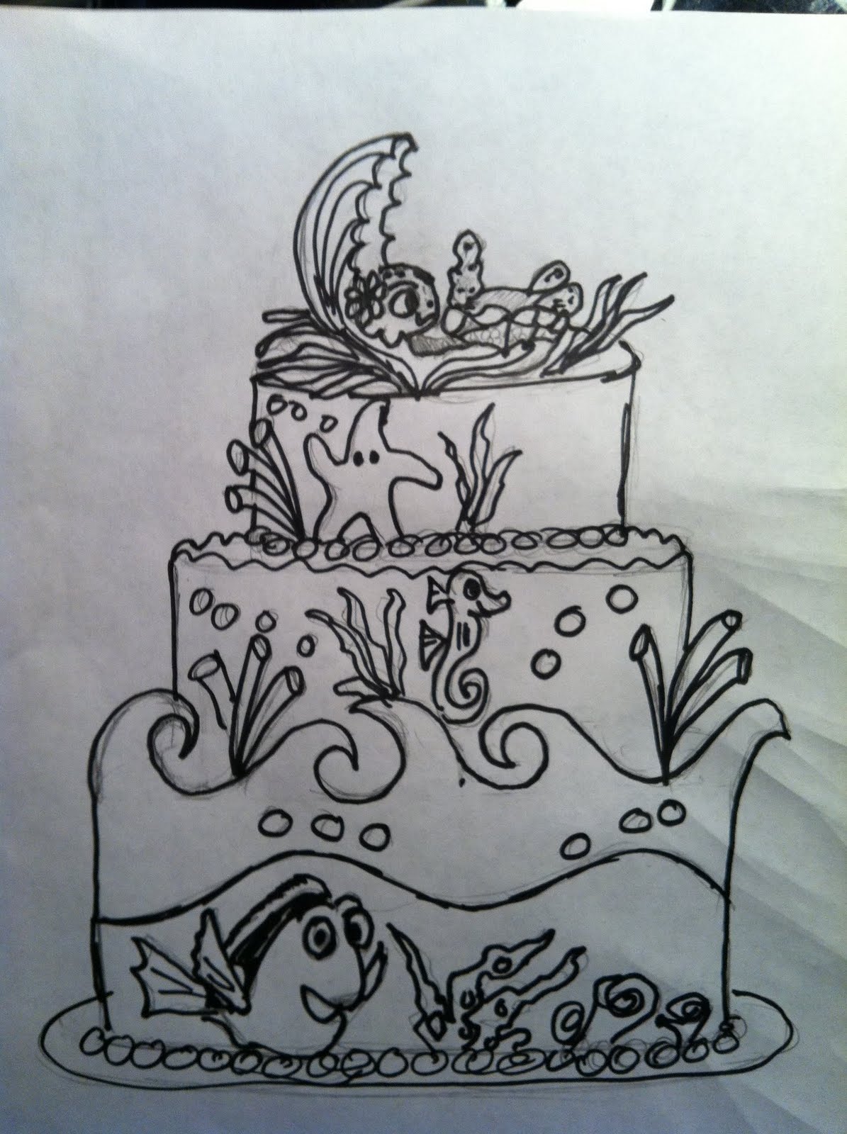 SQUIRLYBIRD.COM - ARTS AND CRAFTS: Fake Cake - Step #1 the design