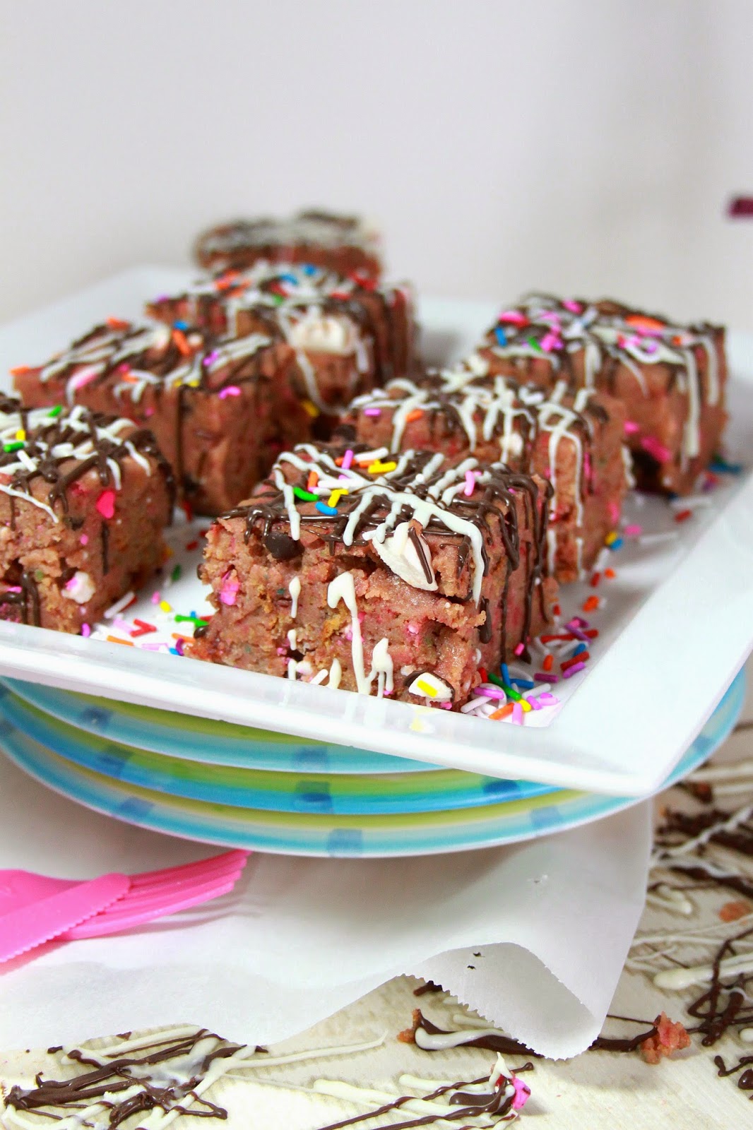 Feeding My Addiction: Healthified Birthday Cake Pop Bars {Happy 1st ...