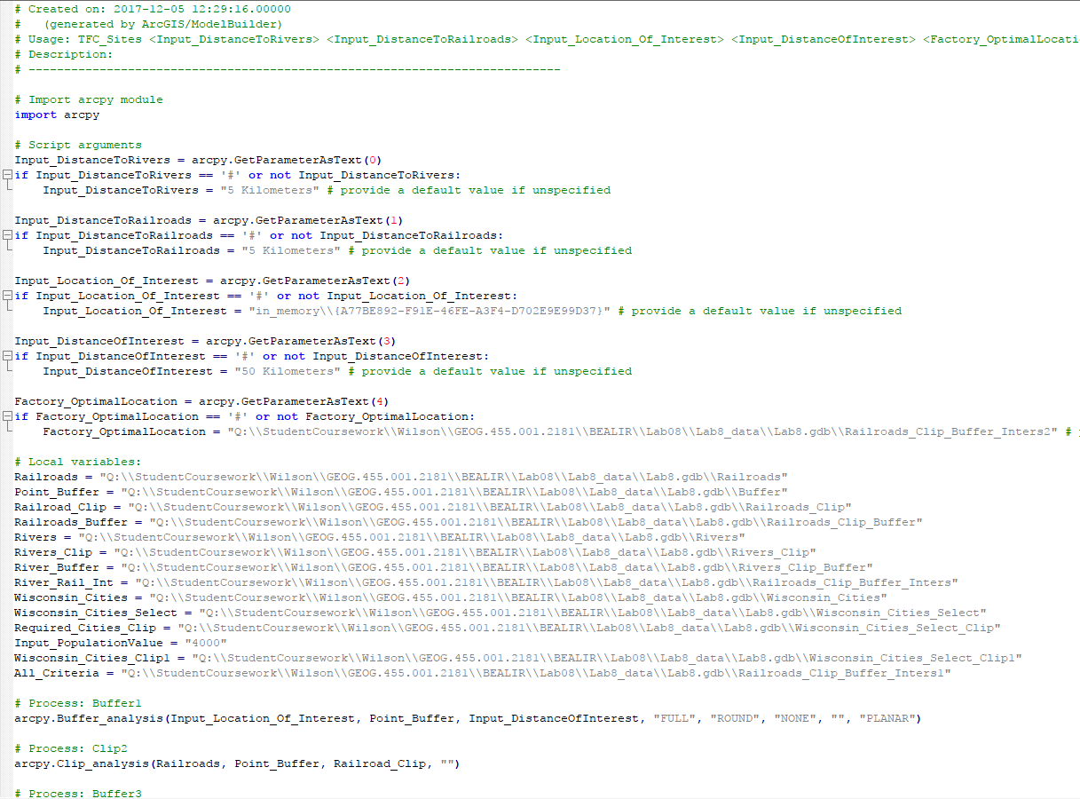 Geography 455: Web GIS: Geoprocessing Services
