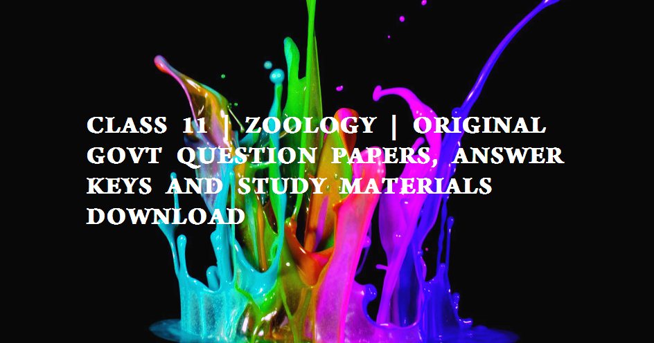 Kalvisolai - No 1 Educational Website in Tamil Nadu: CLASS 11 | ZOOLOGY ...